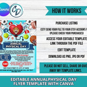 All Sports Annual Physical Exam Flyer, Editable Annual Physical Day ...