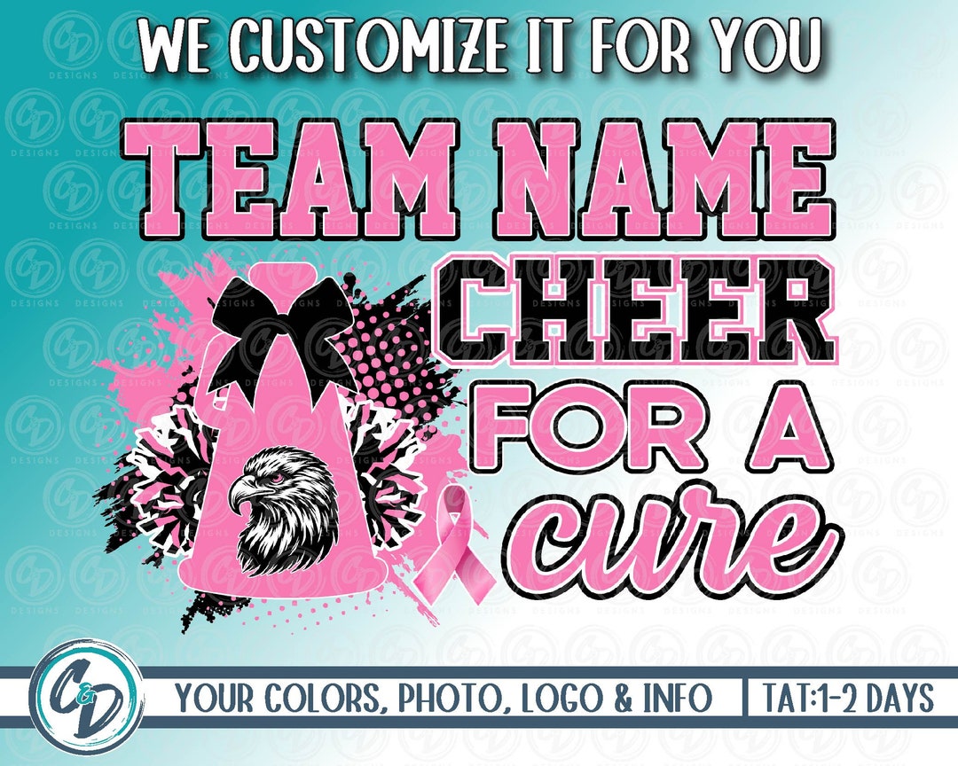 Custom Cheerleading Breast Cancer Design, Personalized Cheer Breast ...