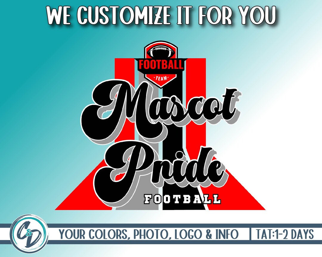 Custom Retro Football Design, Football Custom Mascot PNG, Sublimation ...