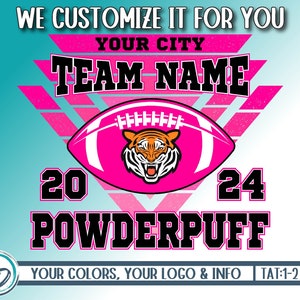 Girls Football Custom PNG, Personalized Powderpuff Girls Football PNG ...