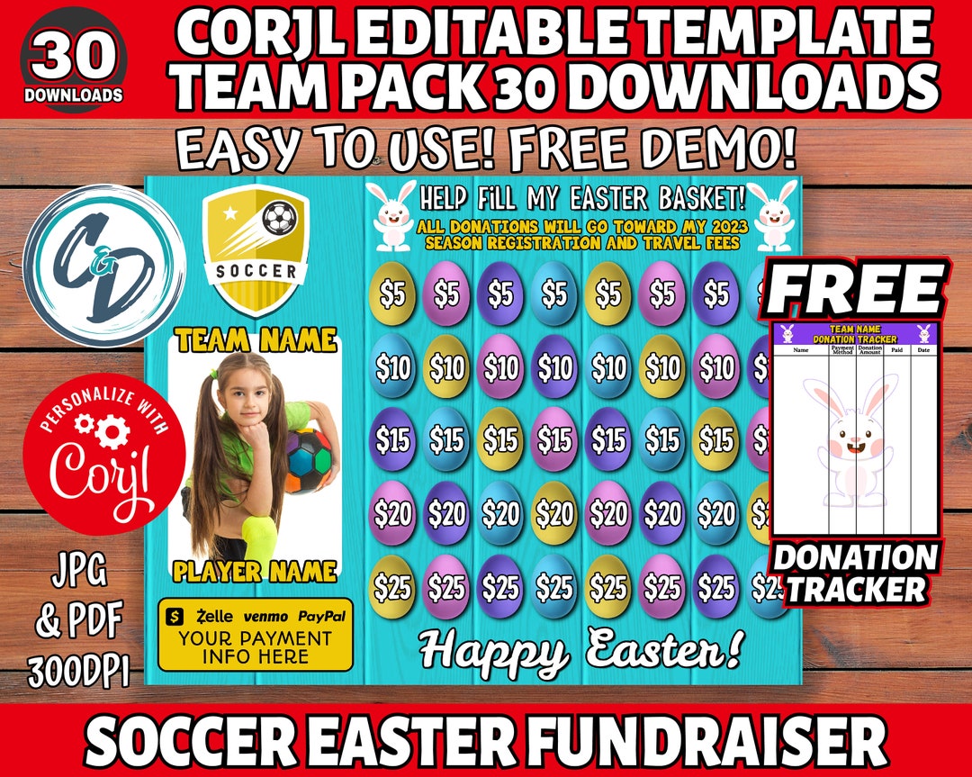 Corjl Editable Soccer Easter Fundraiser, Soccer Team Pack 30 Download ...