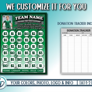 Custom Soccer Scratch off Fundraiser, Personalized Soccer Fundraiser ...