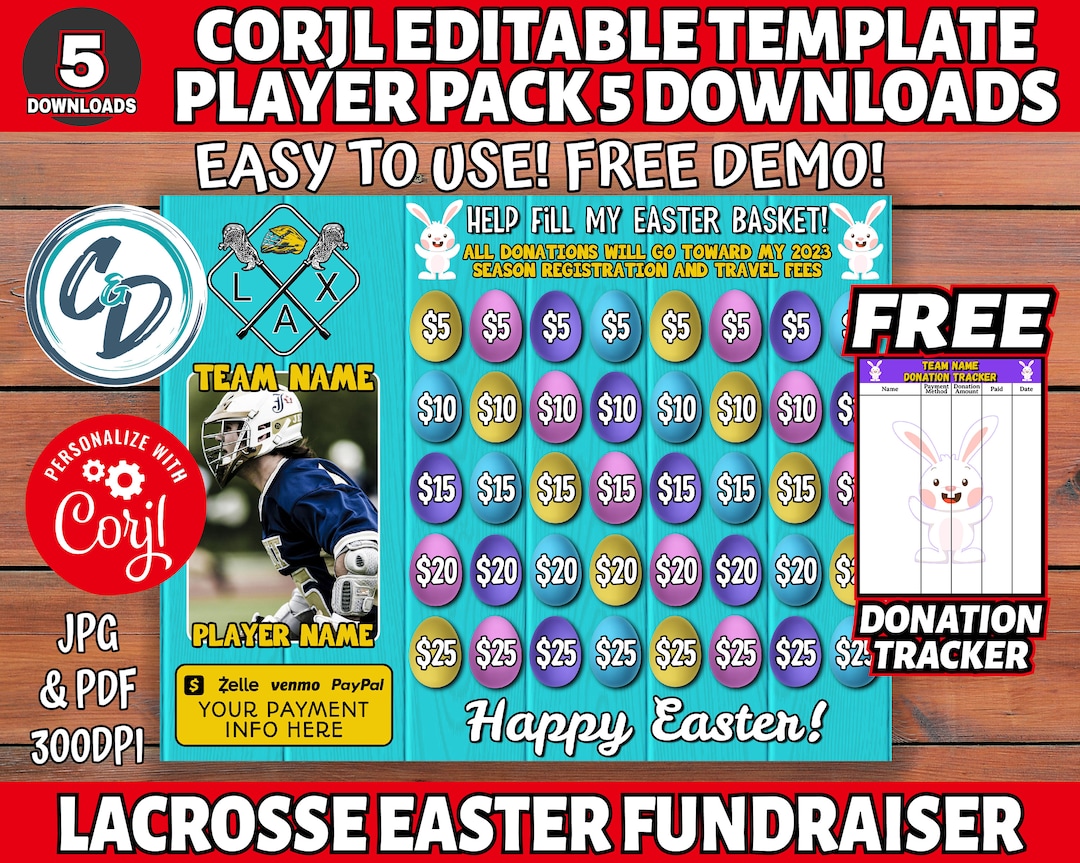 Corjl Editable Lacrosse Easter Fundraiser, Lacrosse Easter Egg Hunt ...