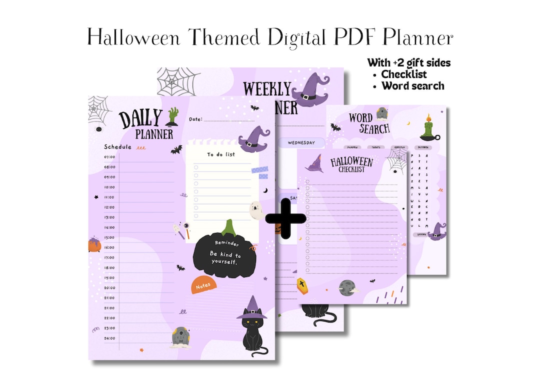 Halloween Themed Digital PDF Planner - Etsy UK