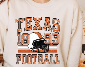 Texas Football Sweatshirt, Texas Football Shirt, Retro Texas Football ...