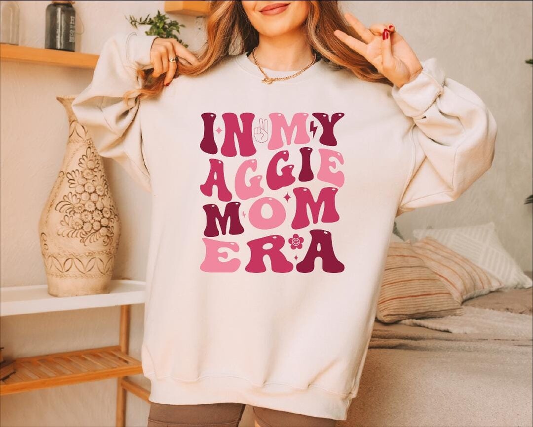 In My Aggie Mom Era Sweathirt, Aggie Mom Sweater, Aggie Mama Hoodie ...