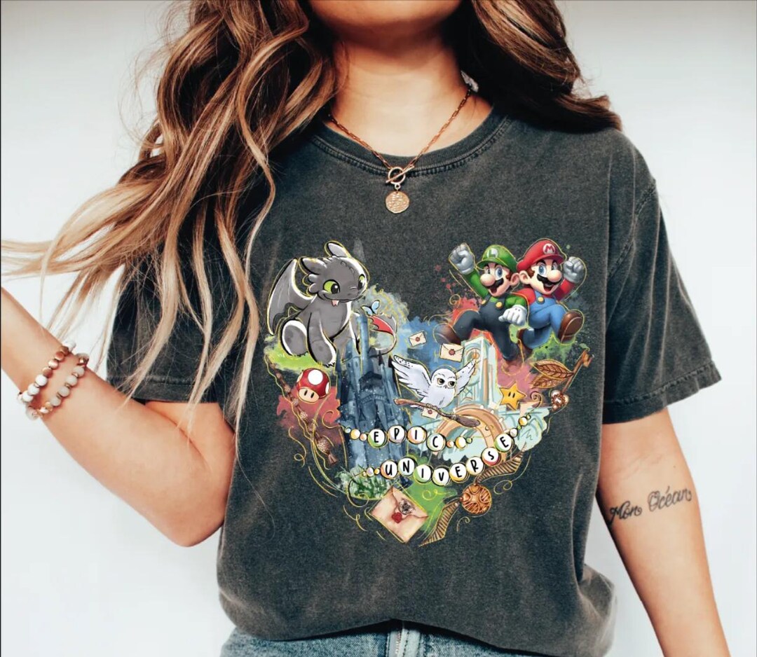 Epic Universe Shirts, Custom Heart Epic Universe Shirt, Universal Epic ...