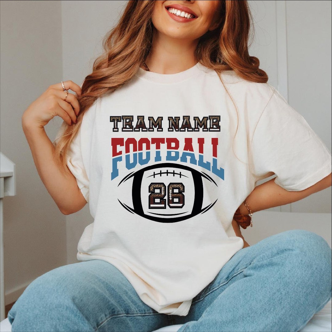 Comfort Colors Custom Football Shirt, Personalized Football Shirt ...