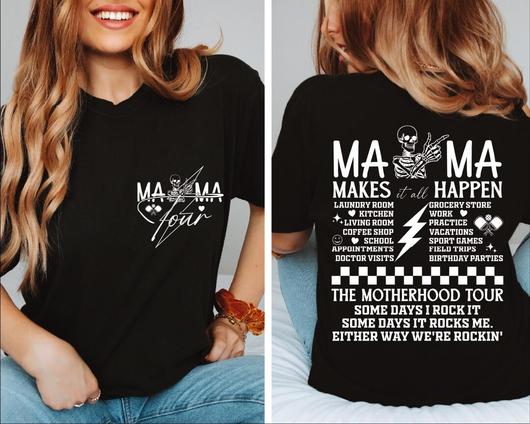 Mama the Motherhood Tour Shirt, 2-sided Mothers Day Gift, Rocker Mama ...