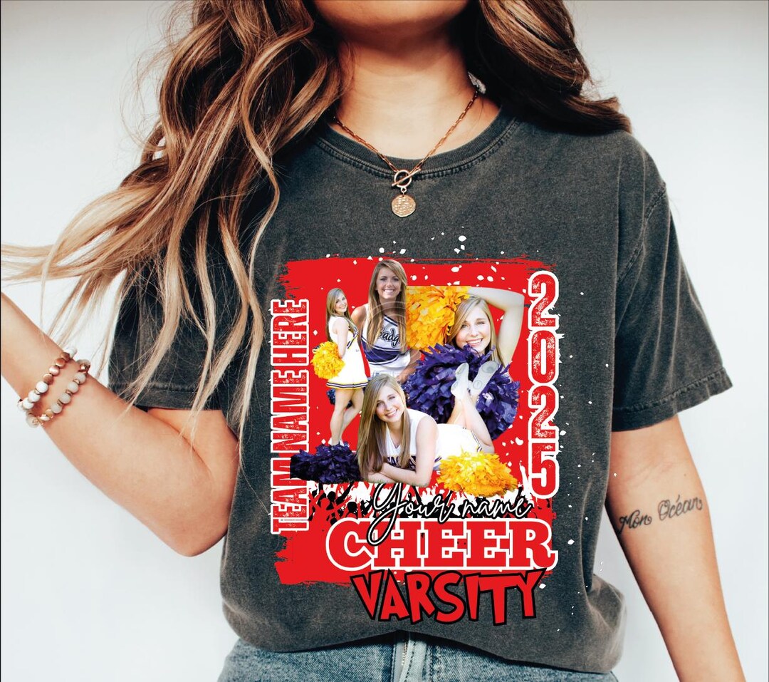 Custom Cheer Leading Shirt, Custom Photo Cheer Mama Tshirt, Game Day ...