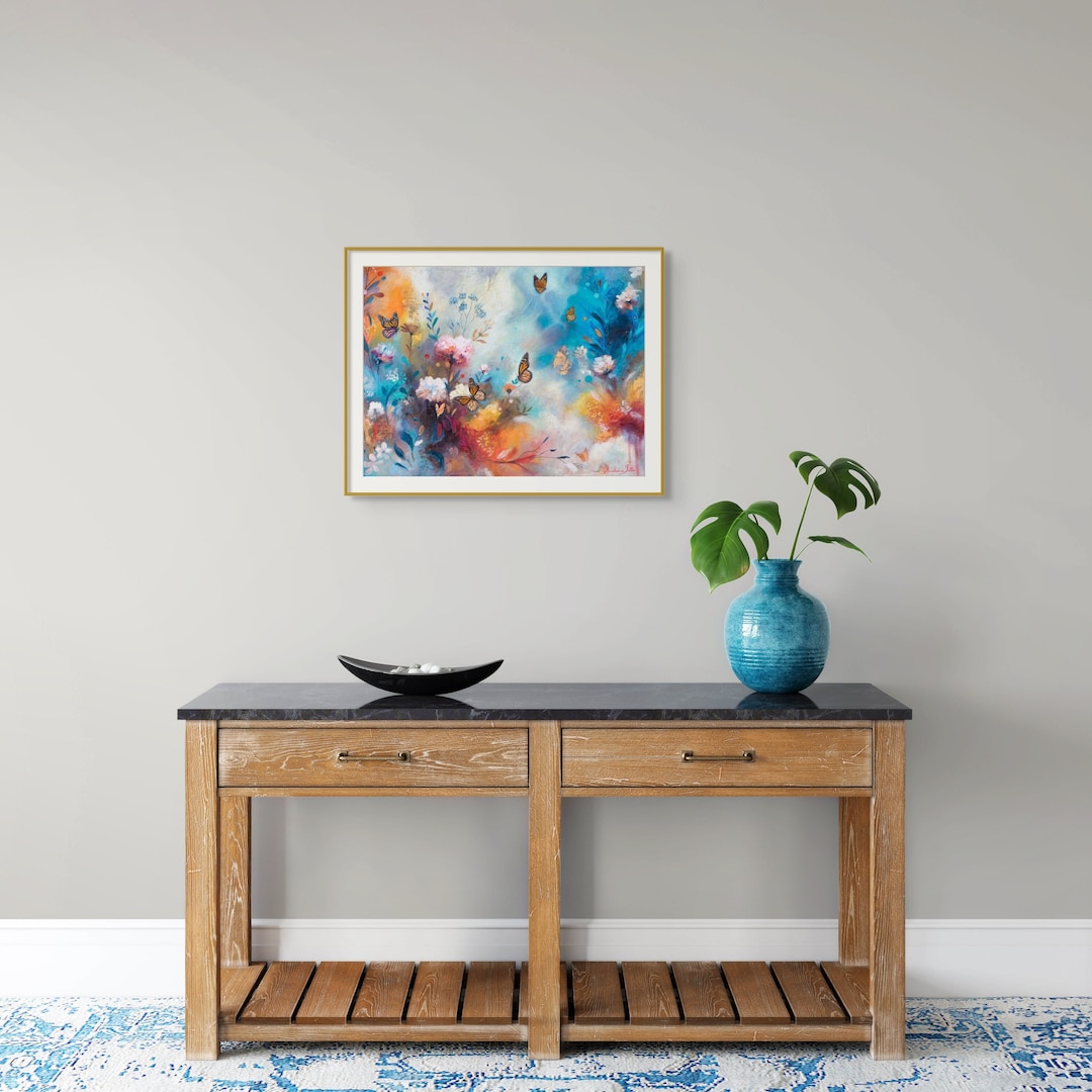 Chroma Garden Fine Art Print Butterflies Art Decor Flowers Wall Decor ...