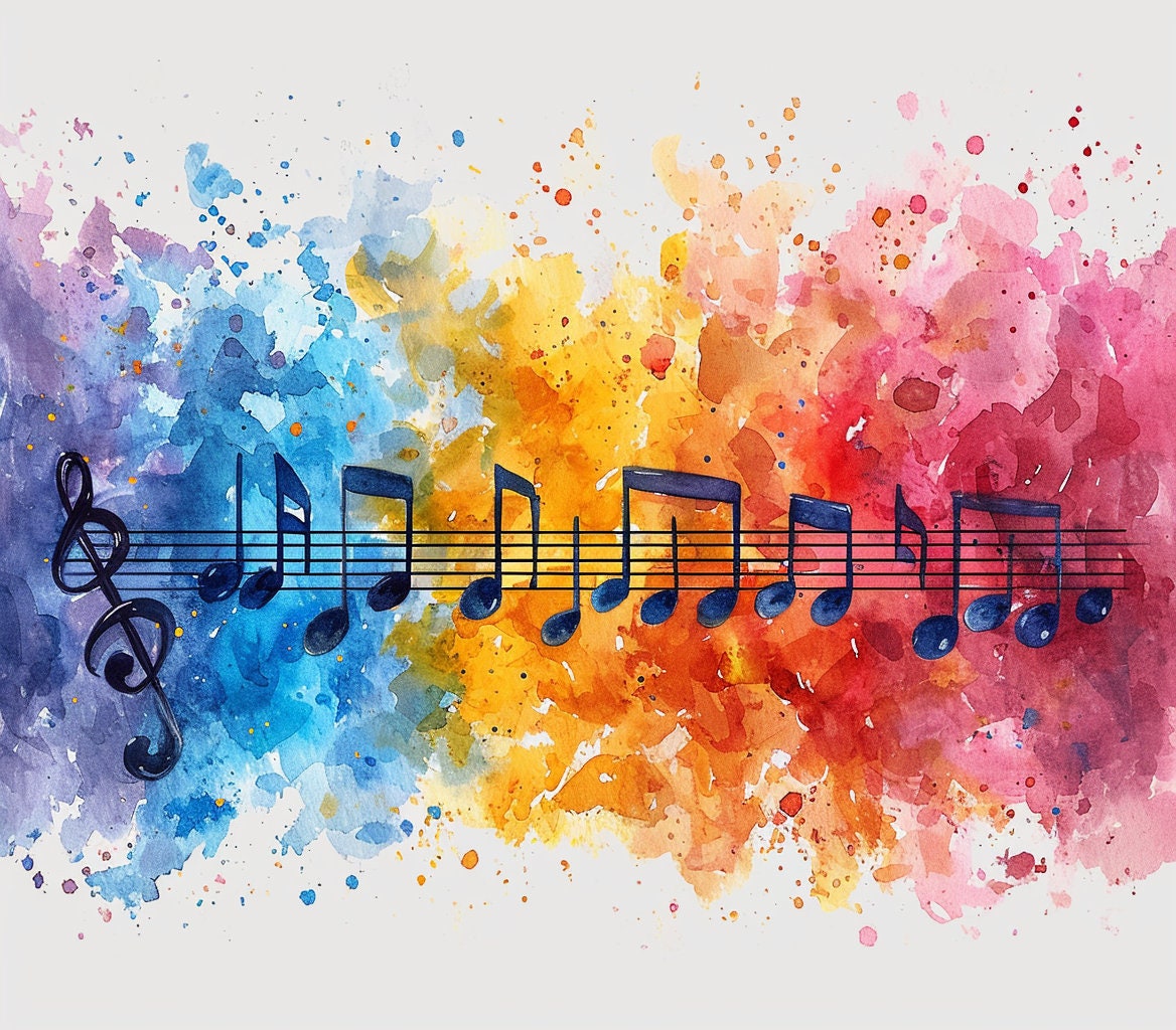 Bright Music Notes on Stave Sublimation Tumbler 20oz Straight/skinny ...