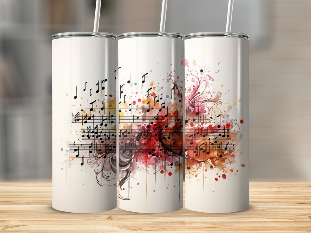Splash Music Notes Sublimation Tumbler 20oz Straight/skinny Can Be ...
