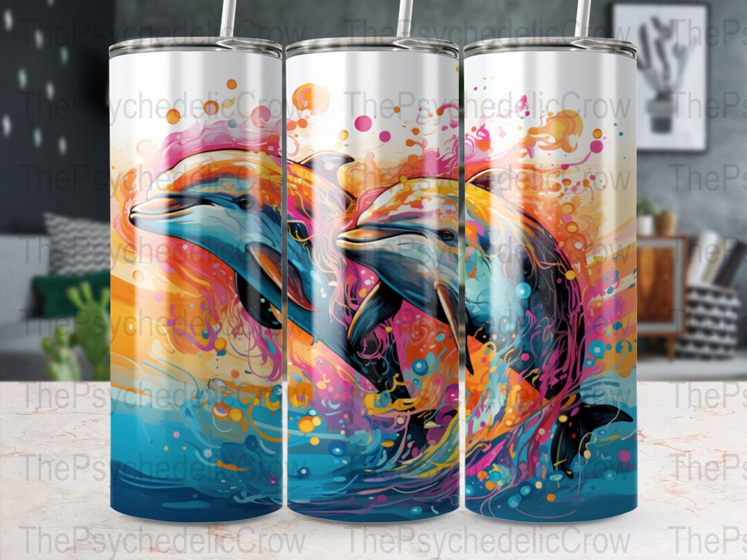 Bright Dolphins Sublimation Tumbler Wrap 20oz Straight/skinny, Tapered DIGITAL FILE ONLY - Etsy