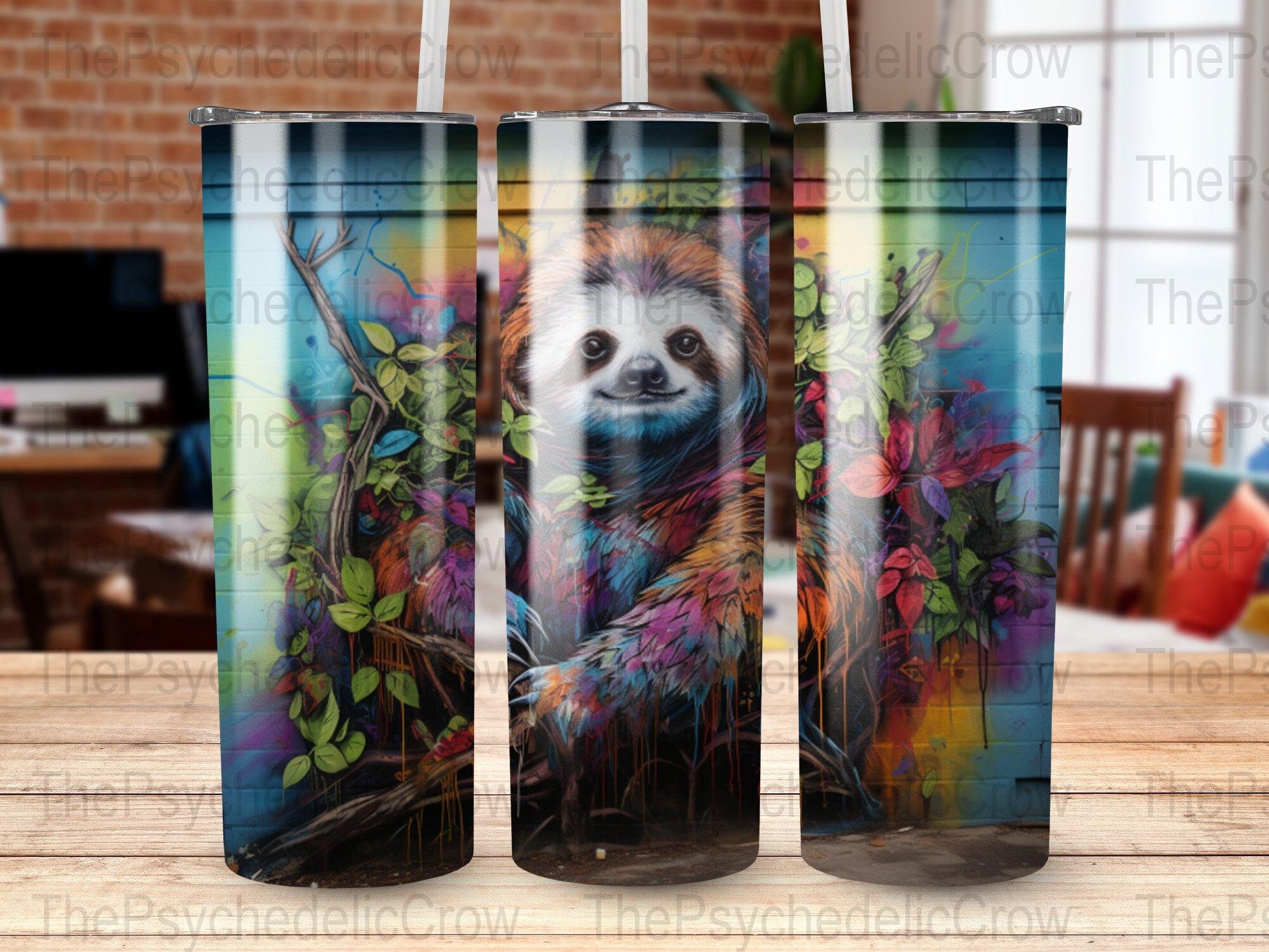 Graffiti Sloth Sublimation Tumbler Wrap 20oz Straight/skinny, Tapered ...