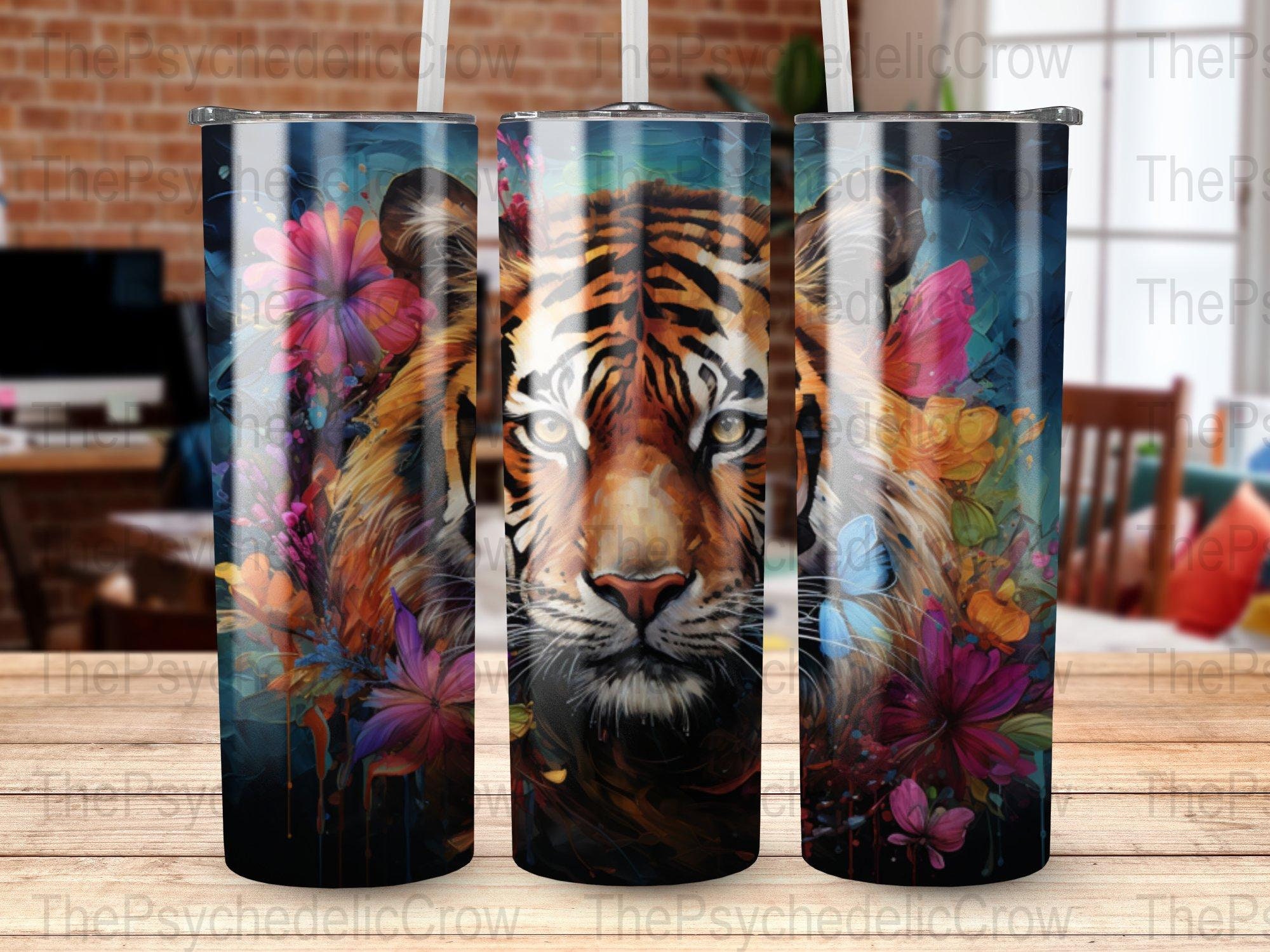 Boho Tiger Sublimation Tumbler Wrap 20oz Straight/skinny, Tapered ...