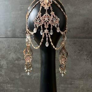 Bohemian Crystal Headpiece _ Gold Head Chain _sophisticated Crystal ...