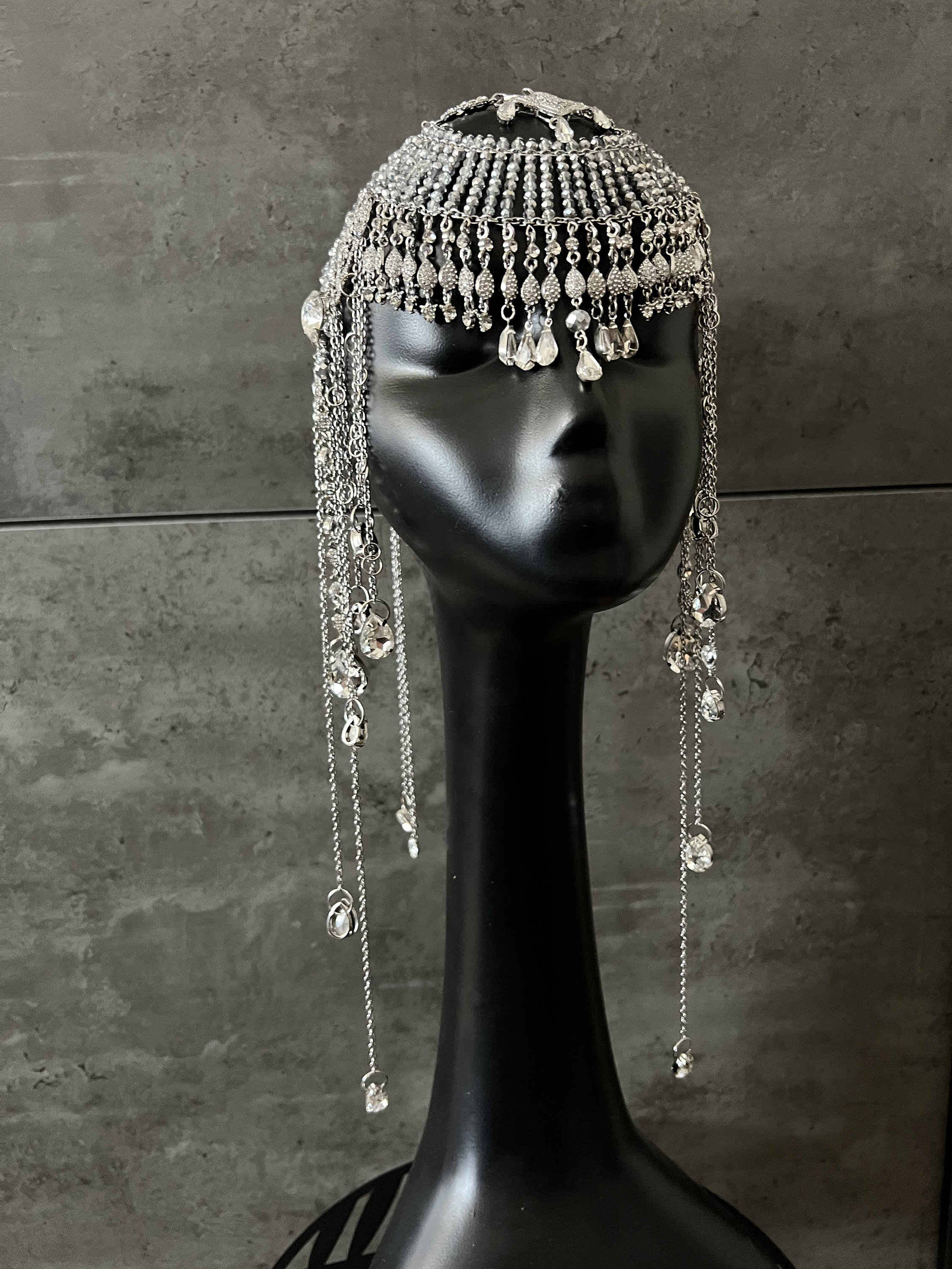 Silver Headpiece _rhinestone Head Chain_ Crystal Hair_ Rhinestone ...