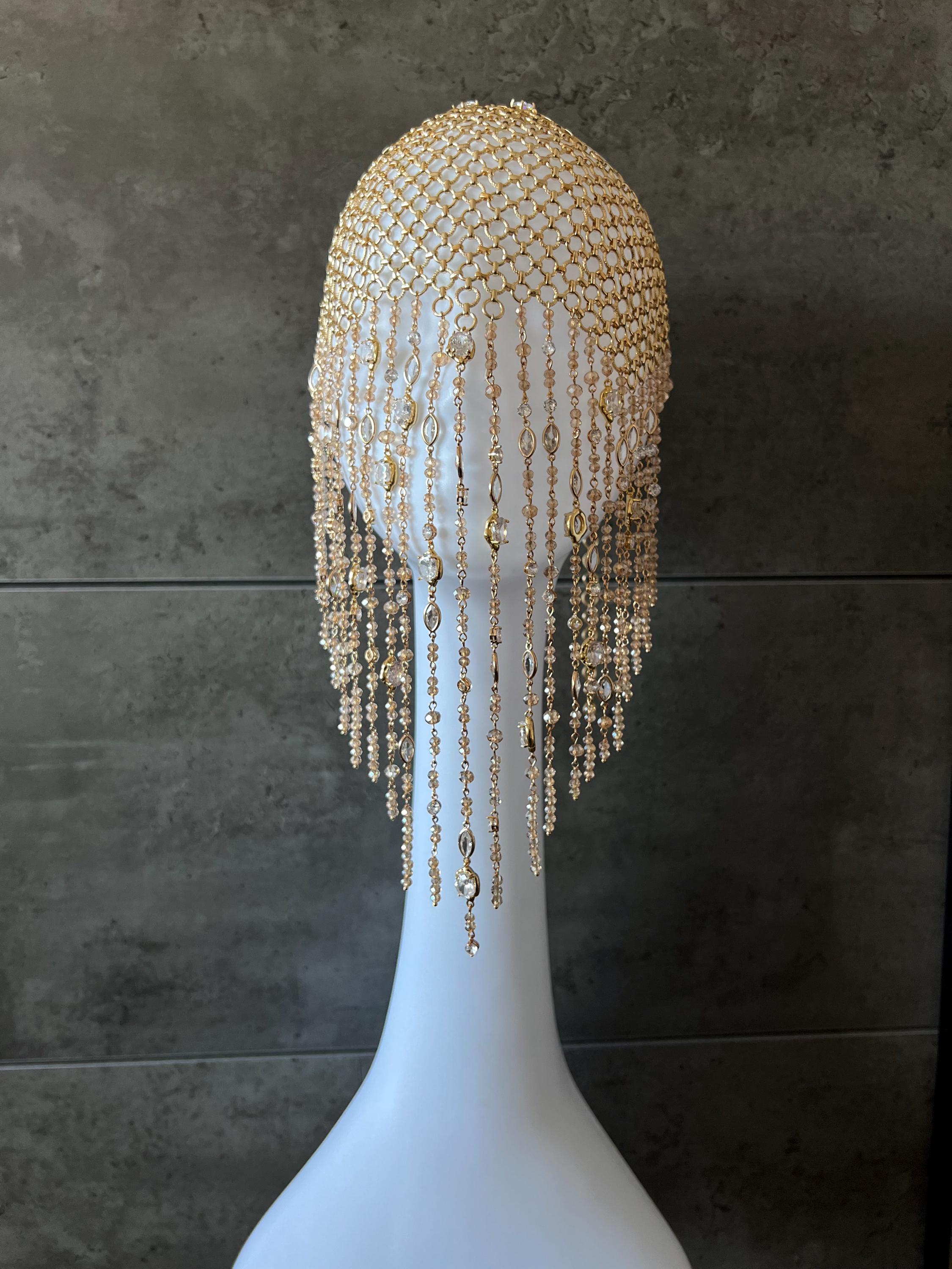 Rhinestone Face Chain _ Gold Mask Bridal _ Veil Headpiece _festival ...