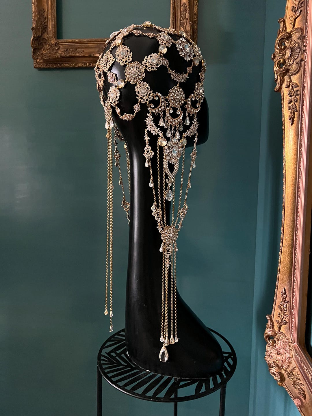 Glamorous Gold Headpiece_gold Wedding Hair Chain_crystal Head Chain ...