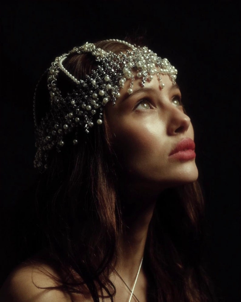 Bridal Headpiece _ Silver Headpiece _ Silver Headpiece _ Pearl ...