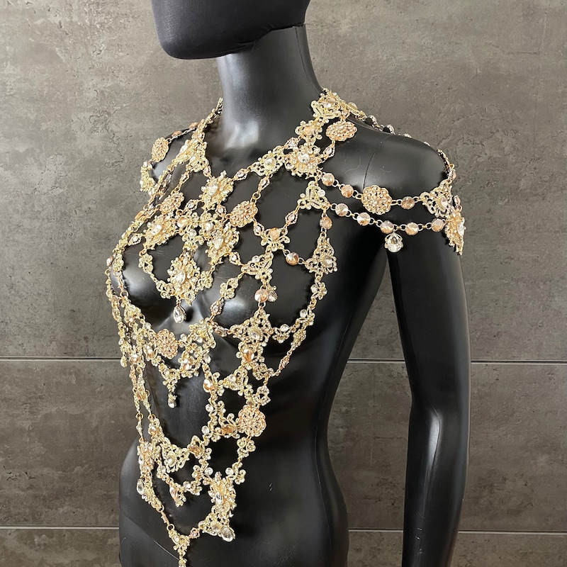 Rhinestone Body Chain - Etsy
