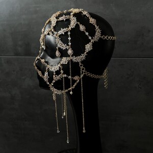 Gold Crystal Mask_burning Man Mask_gold Face Veil_rhinestone Mask_gold ...
