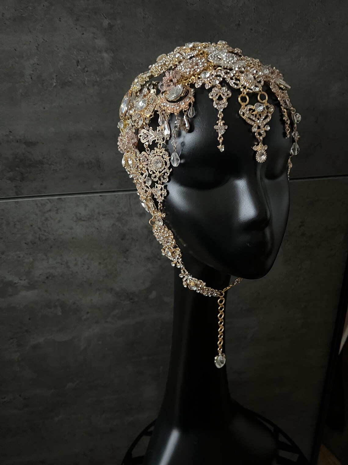 Glamour Headpiece _rhinestone Headpiece_ Gold Bridal Headpiece ...