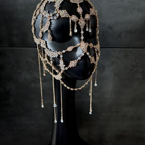 Gold Crystal Mask_burning Man Mask_gold Face Veil_rhinestone Mask_gold ...