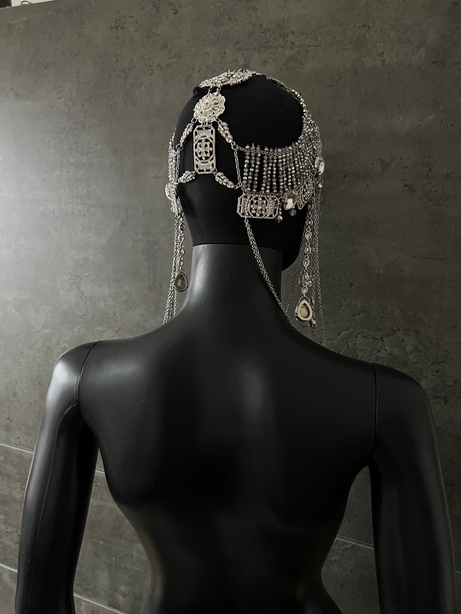 Silver Headpiece _rhinestone Head Chain_ Crystal Hair_ Rhinestone ...