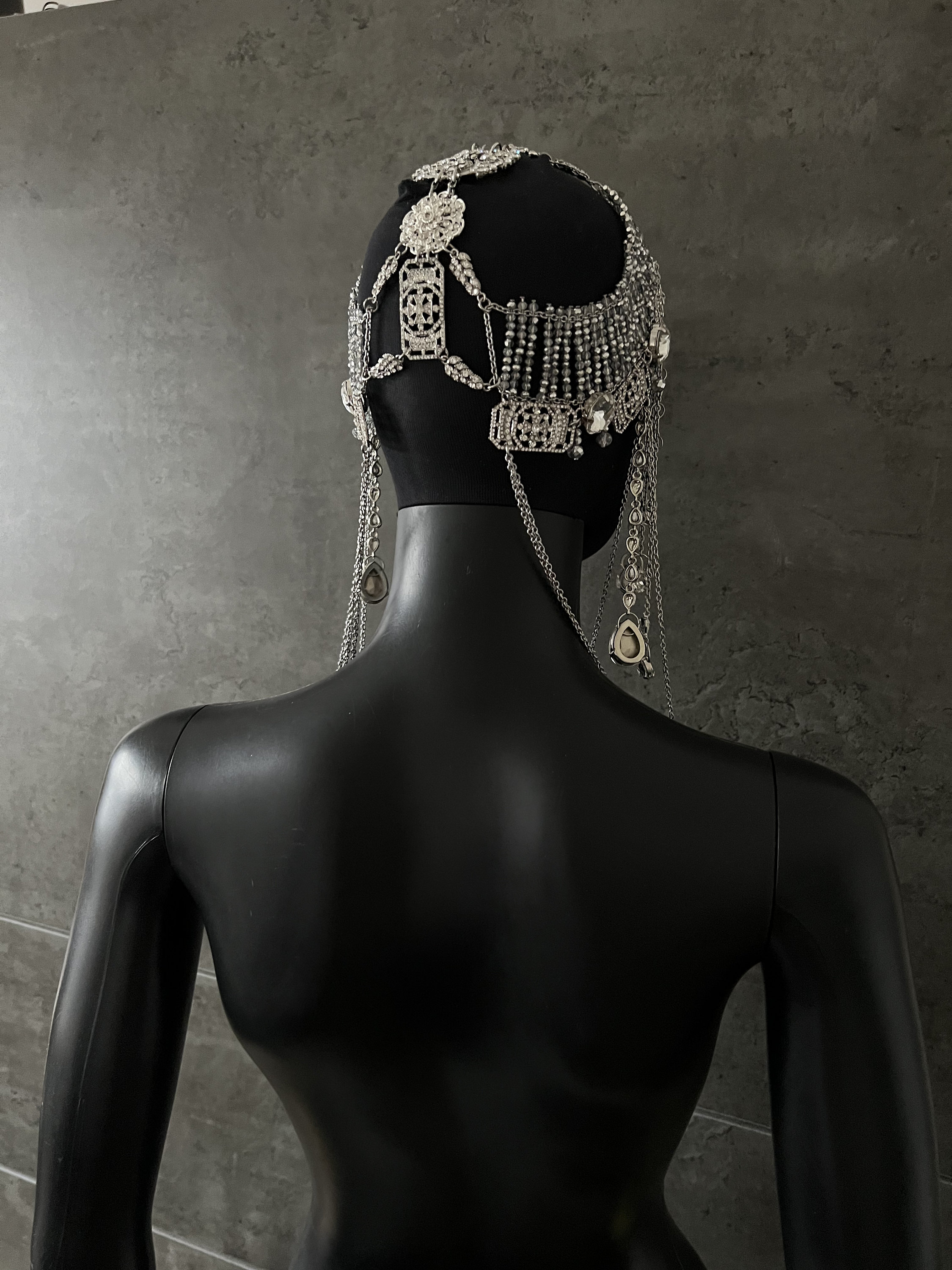 Silver Headpiece _rhinestone Head Chain_ Crystal Hair_ Rhinestone ...