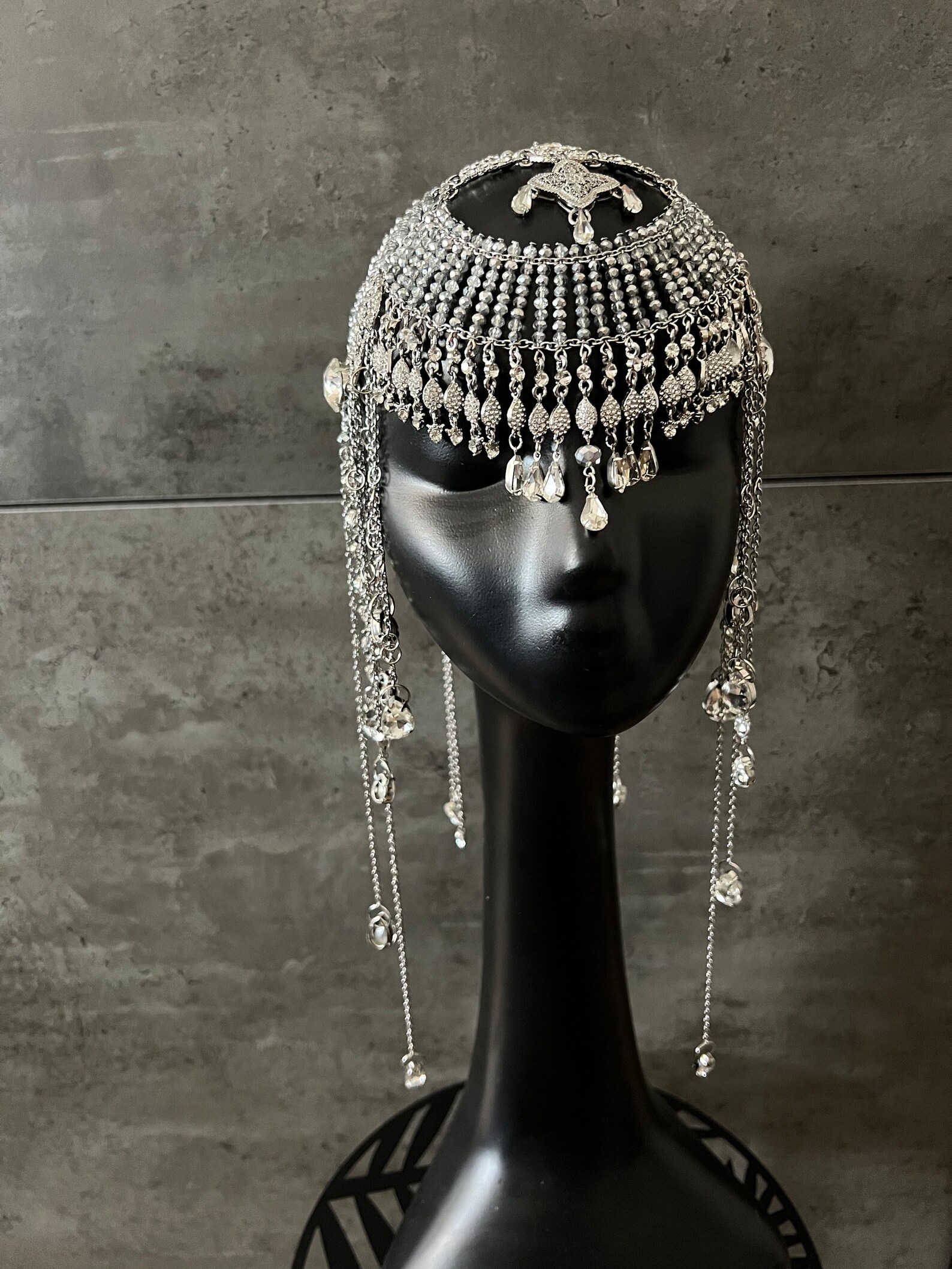 Silver Headpiece _rhinestone Head Chain_ Crystal Hair_ Rhinestone ...