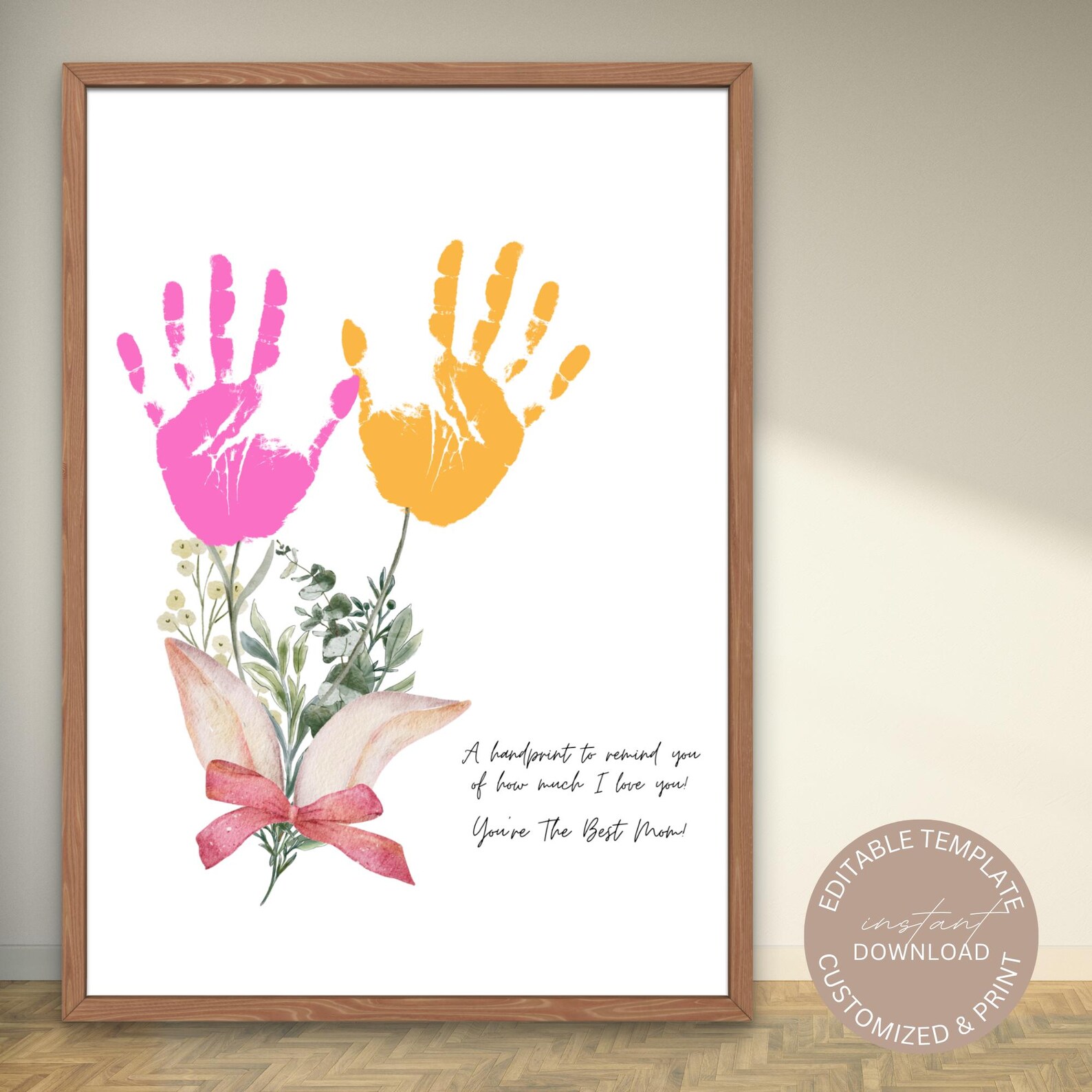 Mommy Handprint Art, Mothers Day Craft Activity, Mother's Day Printable ...