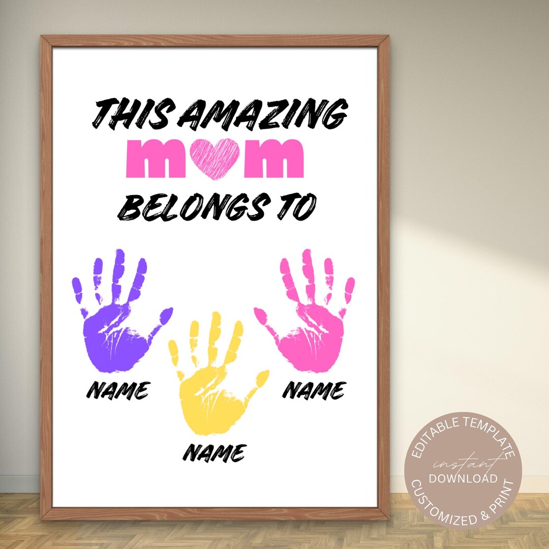 Mothers Day Craft Activity, Mother's Day Printable, Mommy Handprint Art ...