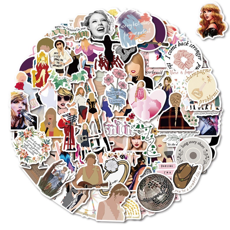 10-100 Pcs Taylor Swift Stickers, Swiftie Sticker, Eras Tour Stickers ...