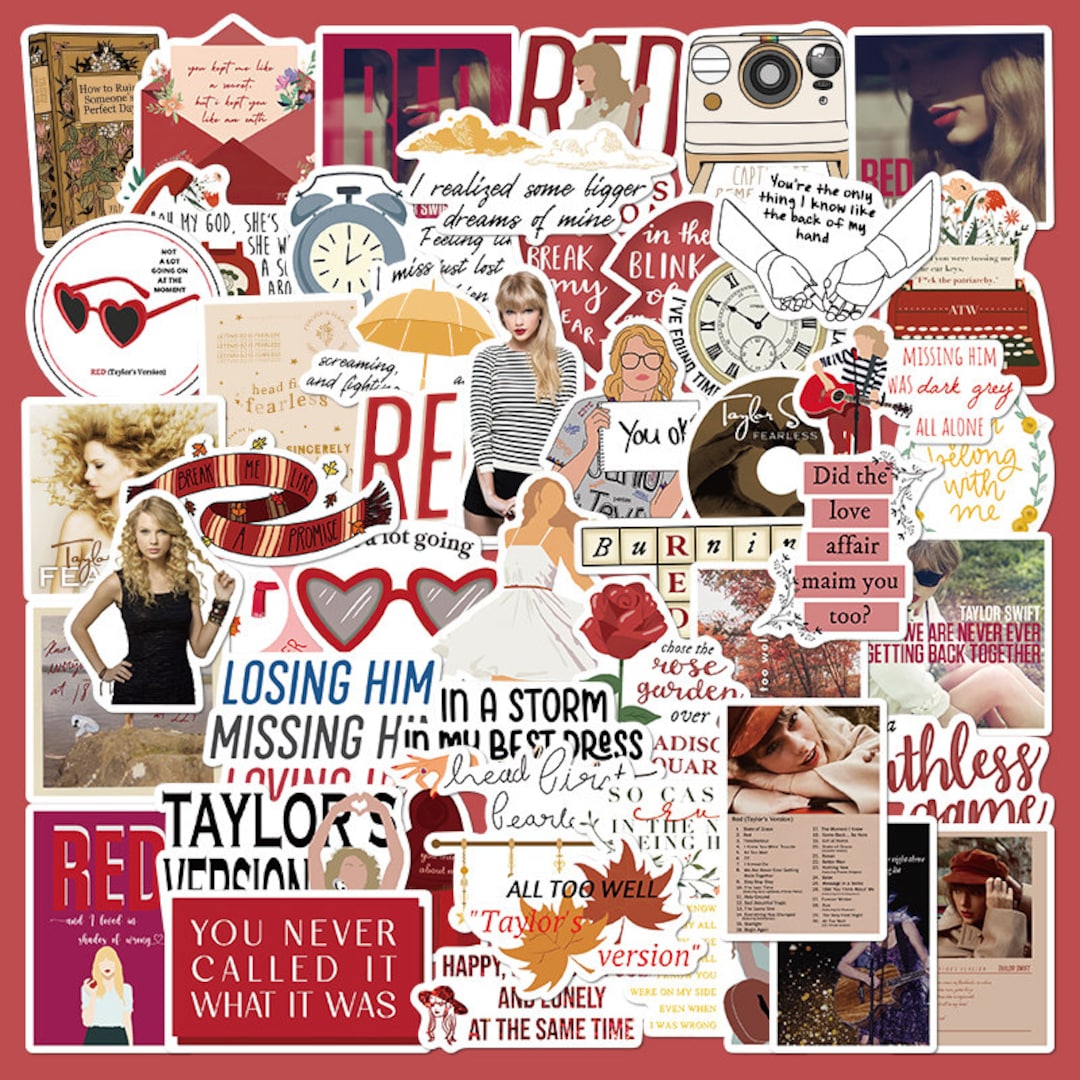 5-50 Pcs Taylor Swift Red and Fearless Inspired Stickers, Stickers of ...