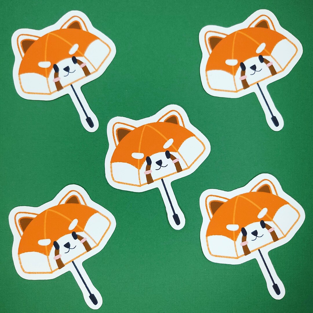 Red Panda Umbrella Stickers - Etsy