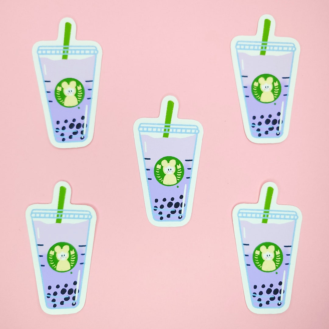 Buy Boba Milk Tea Sticker, Cute Kawaii Decals, Glossy Matte Bubble Tea ...