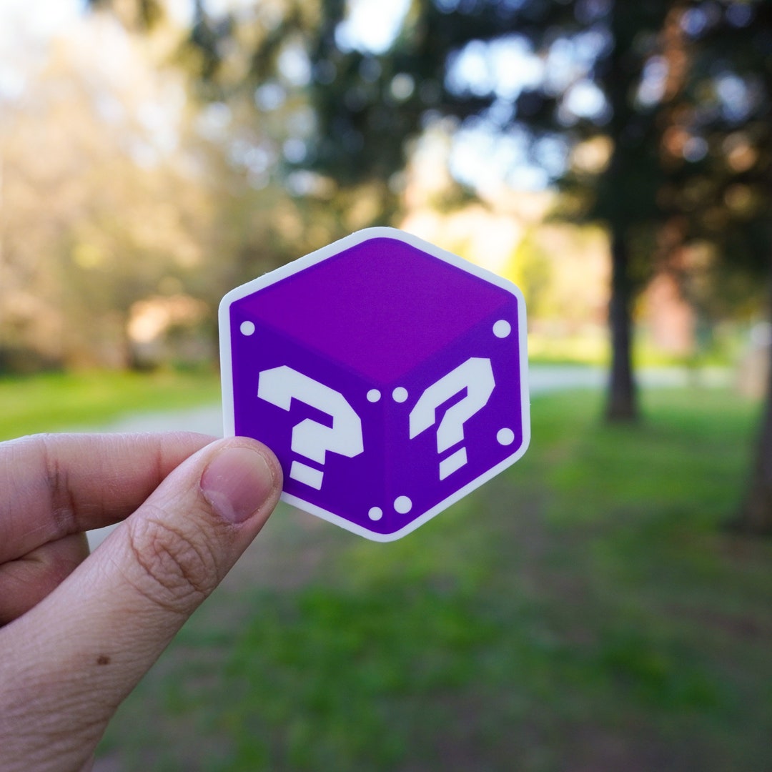 Super Mario Mystery Block Sticker (purple) - Etsy