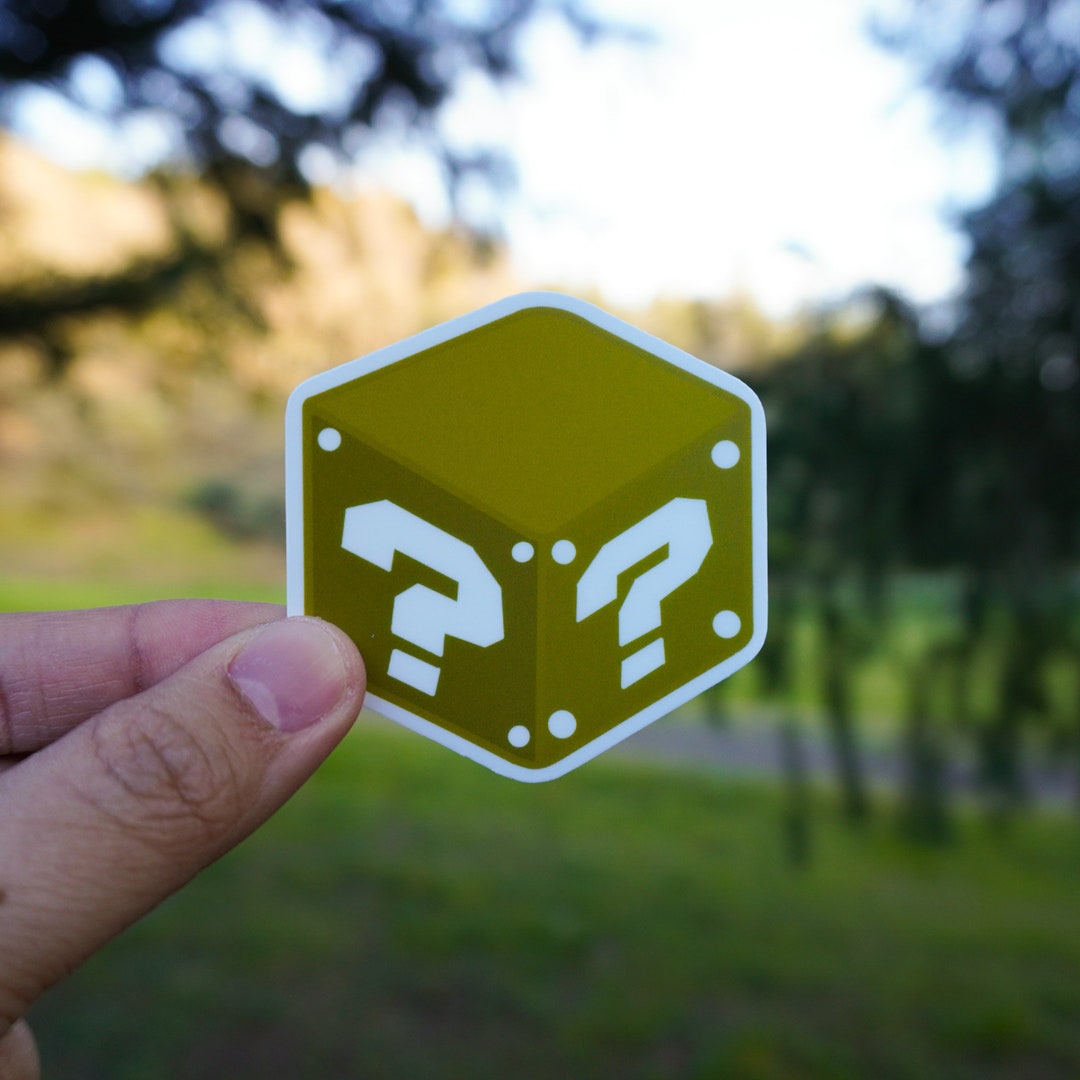Super Mario Mystery Block Sticker (green) - Etsy