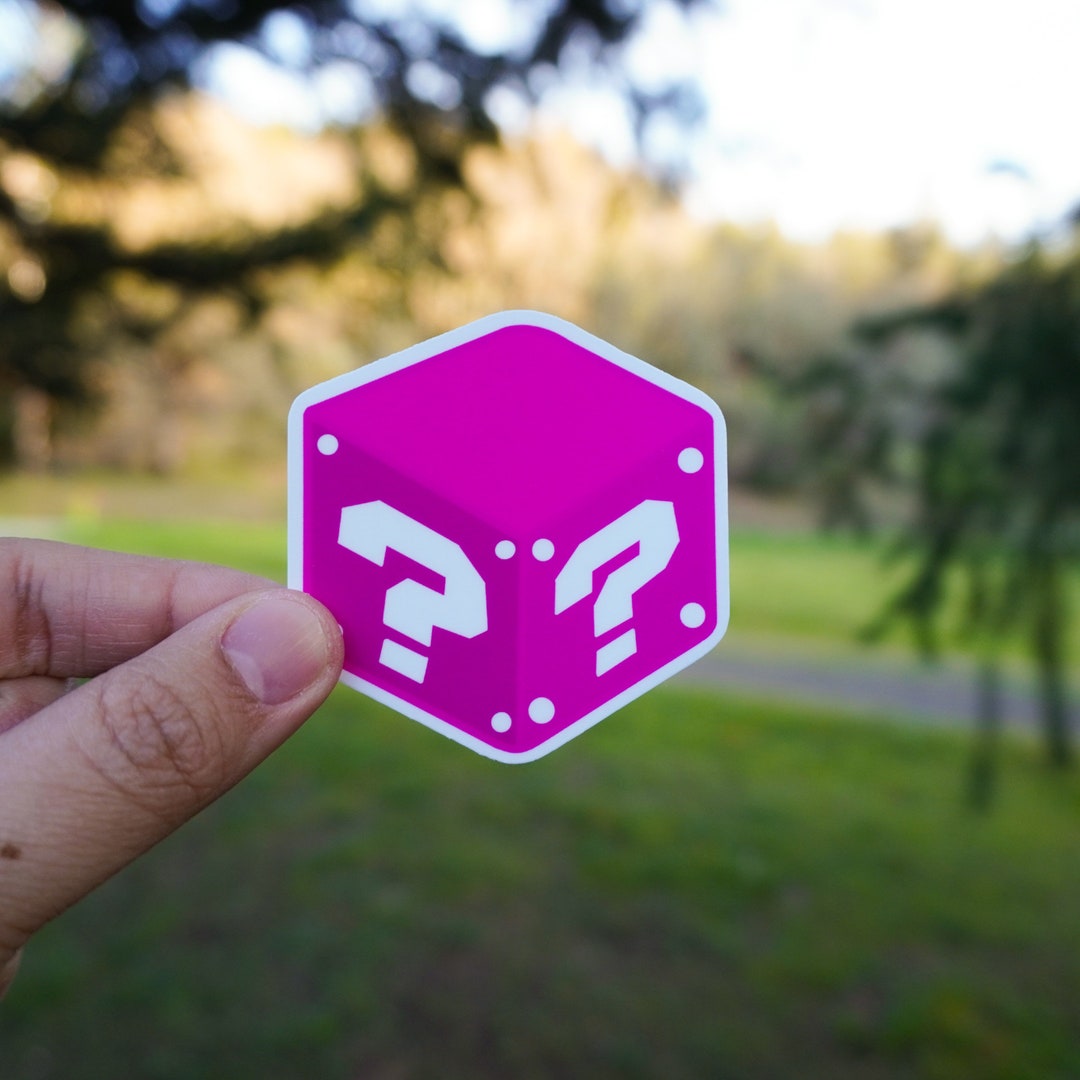 Super Mario Mystery Block Sticker (hot Pink) - Etsy