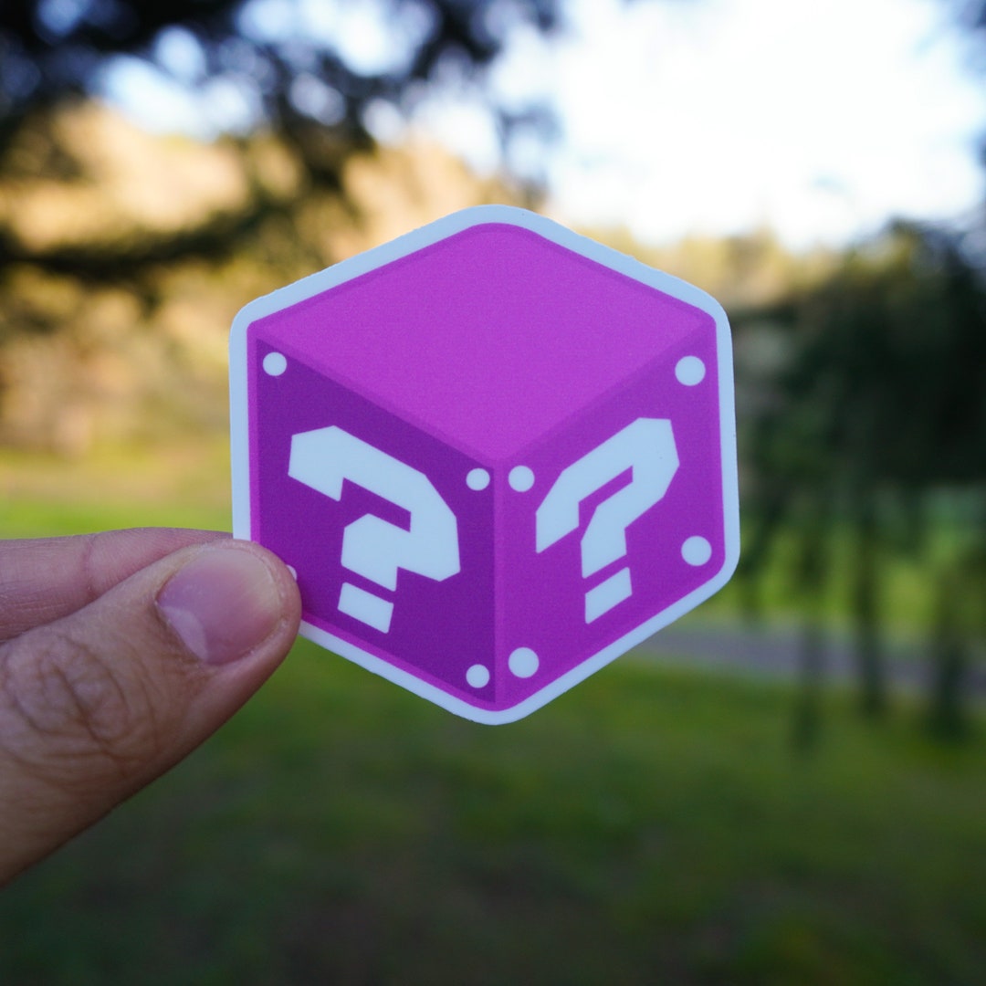 Super Mario Mystery Block Sticker (pink) - Etsy