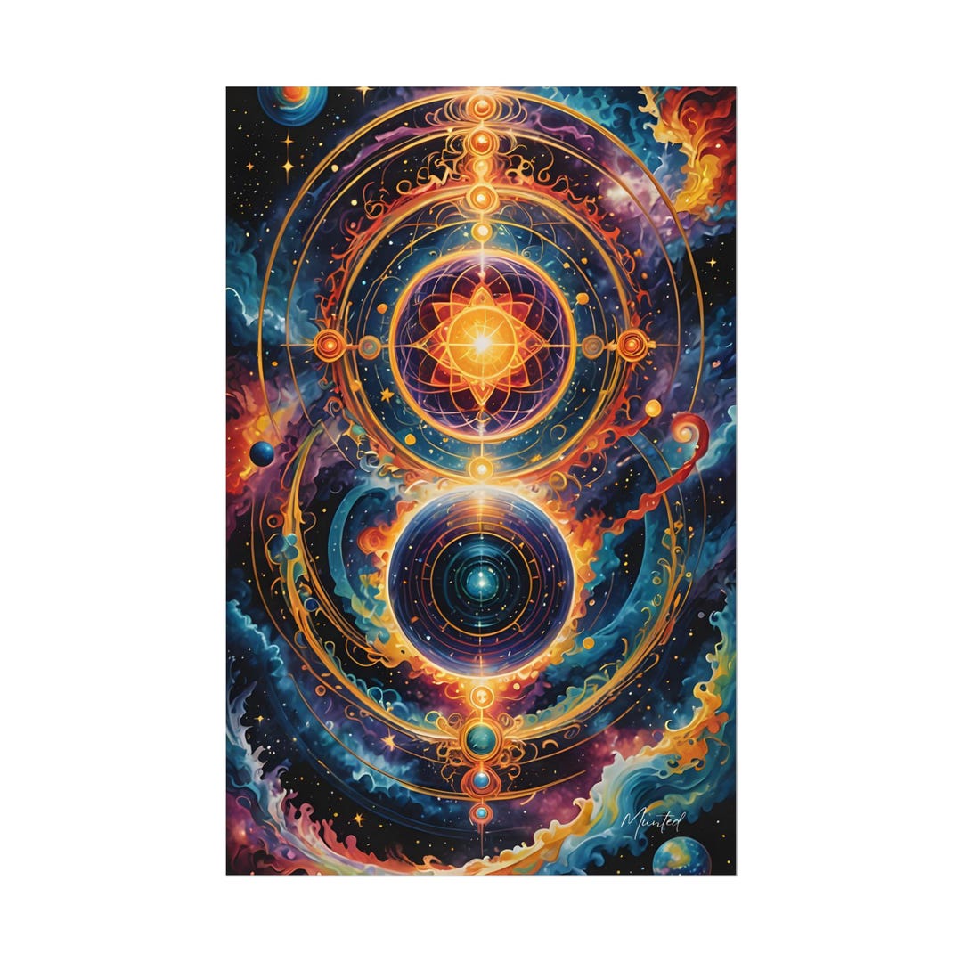 Celestial Rolled Posters, Cosmic Energy Wall Art, Mystical Space Decor ...