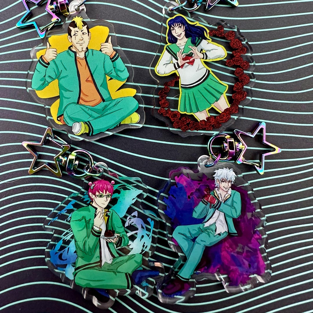 Saiki K Acrylic Keychains. 2.5"| Kusuo Saiki, Nendou, Teruhashi, Kaidou ...