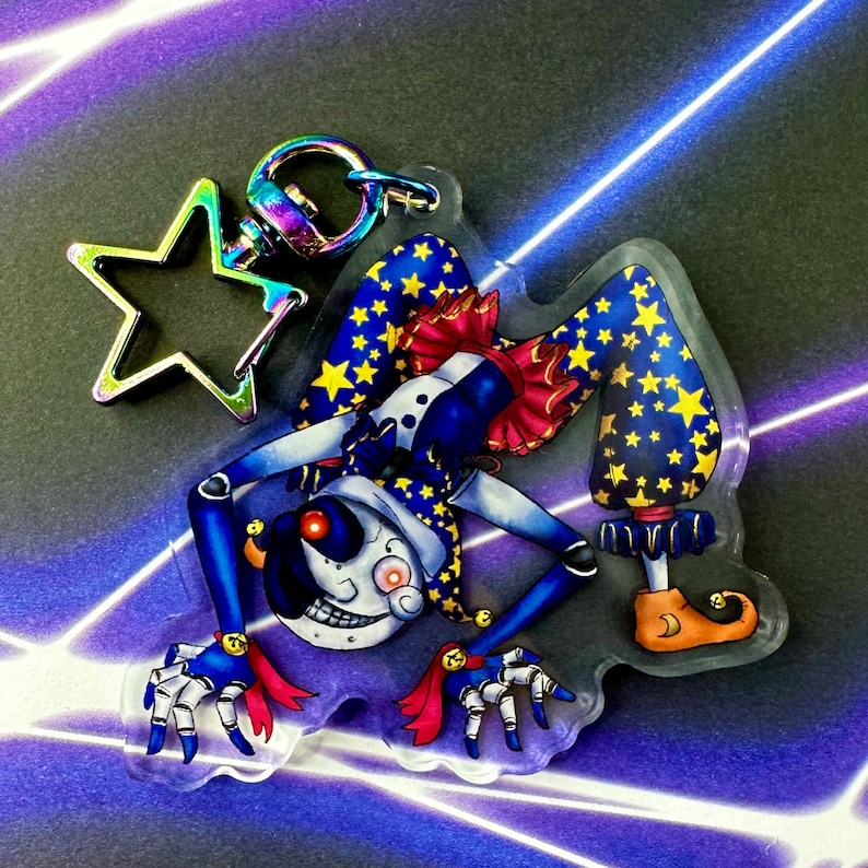 FNAF Keychains. 2.5 Acrylic Charms. Map Bot, Sundrop, Moon Drop, Dj ...