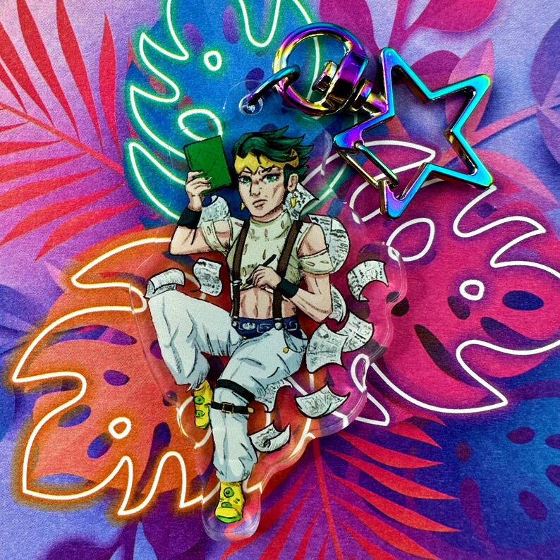 JJBA Part 4 Keychains, 2.5 Acrylic Charms. Yukako, Rohan Kishibe ...