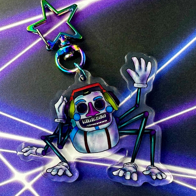 FNAF Keychains. 2.5 Acrylic Charms. Map Bot, Sundrop, Moon Drop, Dj ...