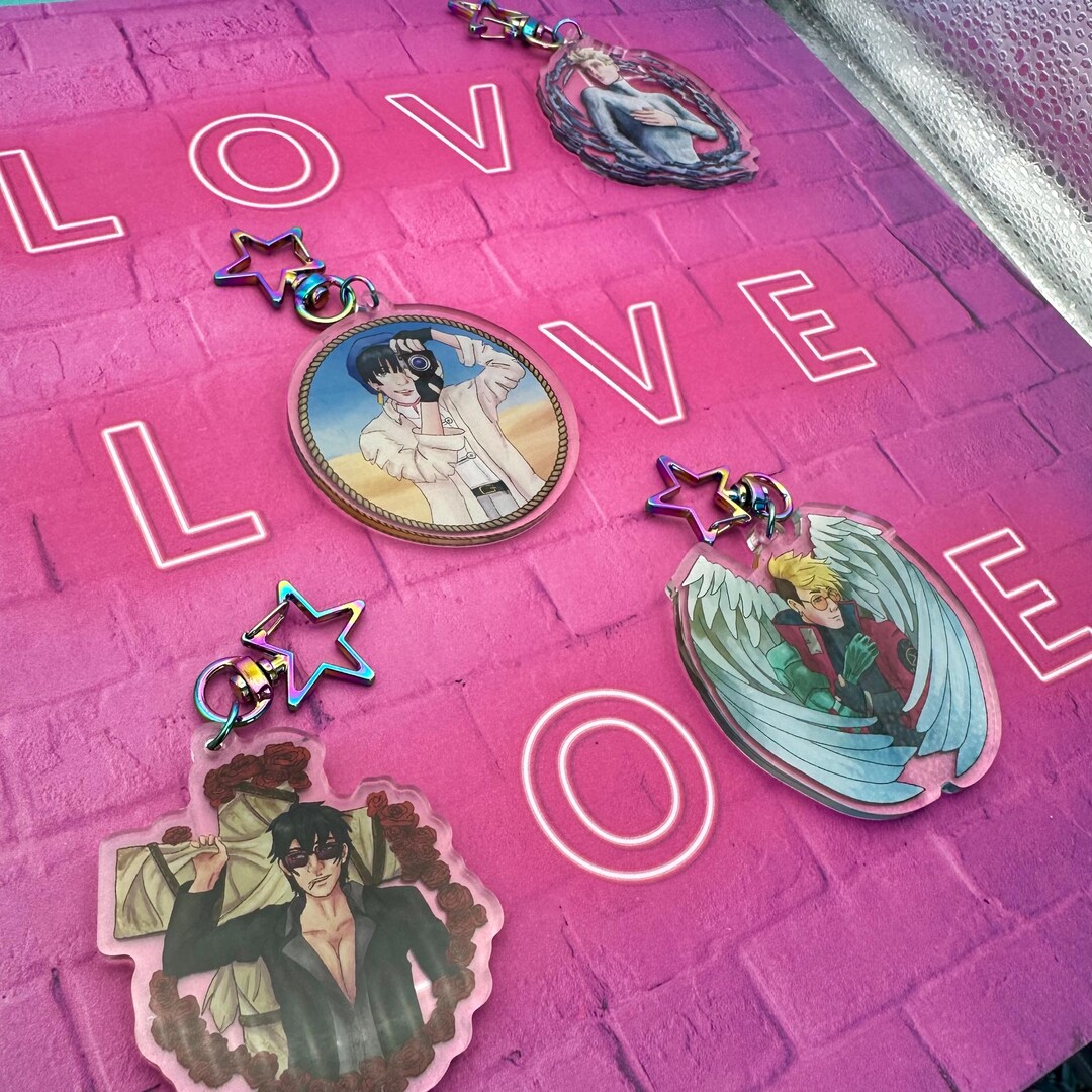 Trigun Stampede Keychains, 2.5" Acrylic Charms. | Vash, Wolfwood, Meryl ...