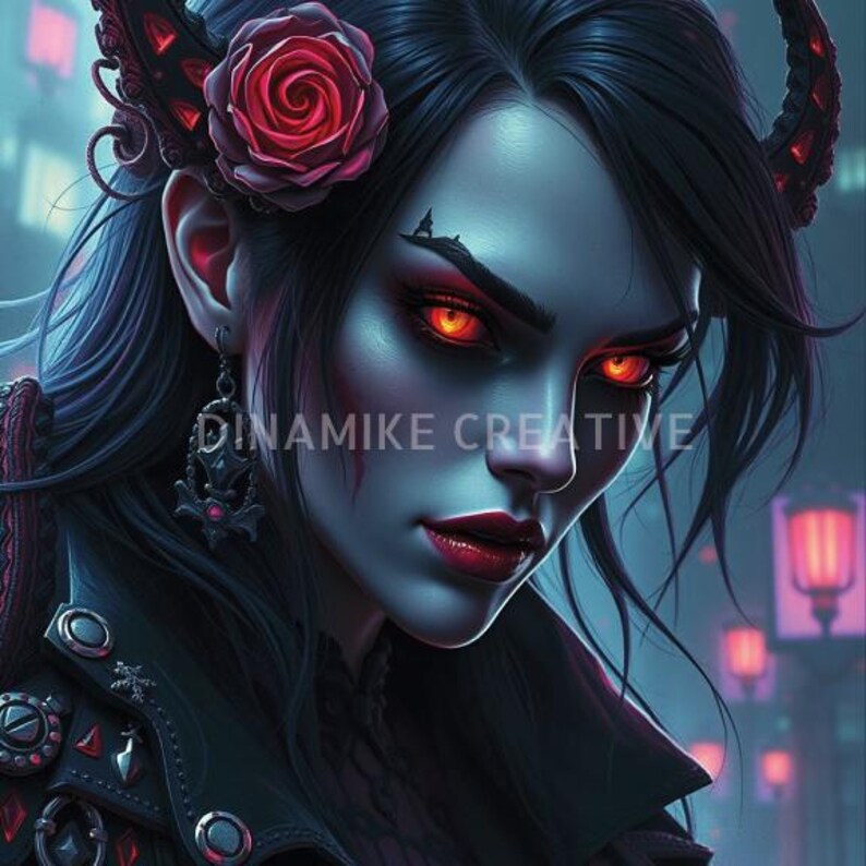 3 Poster Drawings in Female VAMPIRE Style. Scary Fantasy/junk Journal ...