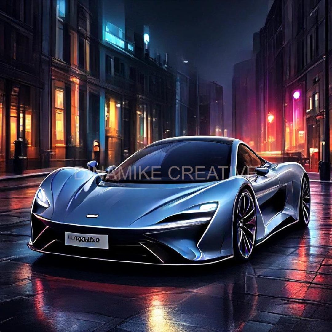 Set of 6 Supercar Poster Drawings. Digital Print File, PDF 300dpi ...